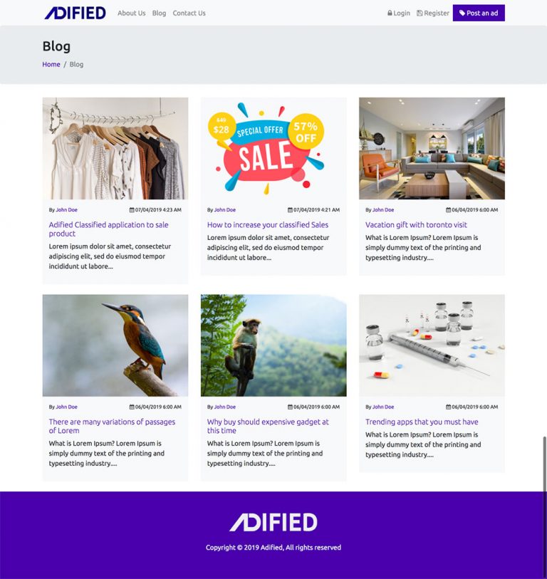 Adified – Premium PHP Classified Application – Themeqx