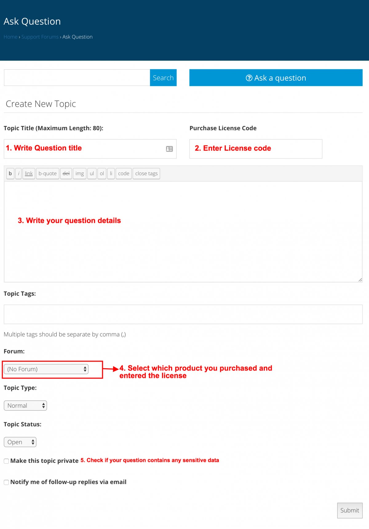 How to place a support question properly – Themeqx